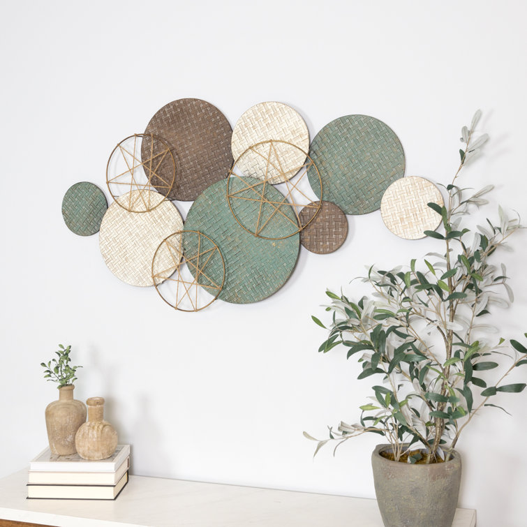 Gracie Oaks Woven Texture Metal Plate Wall Decor And Reviews Wayfair